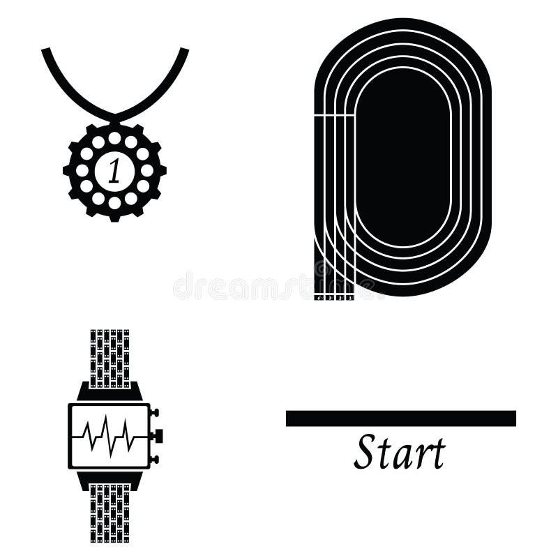 Running icon set stock illustration. Illustration of marathon - 102690086