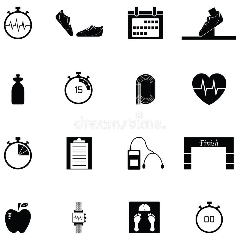 Running icon set stock vector. Illustration of healthy - 120570929