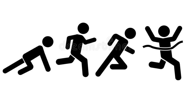 Running Icon Set. Running Sport Icon Elements Stock Illustration ...