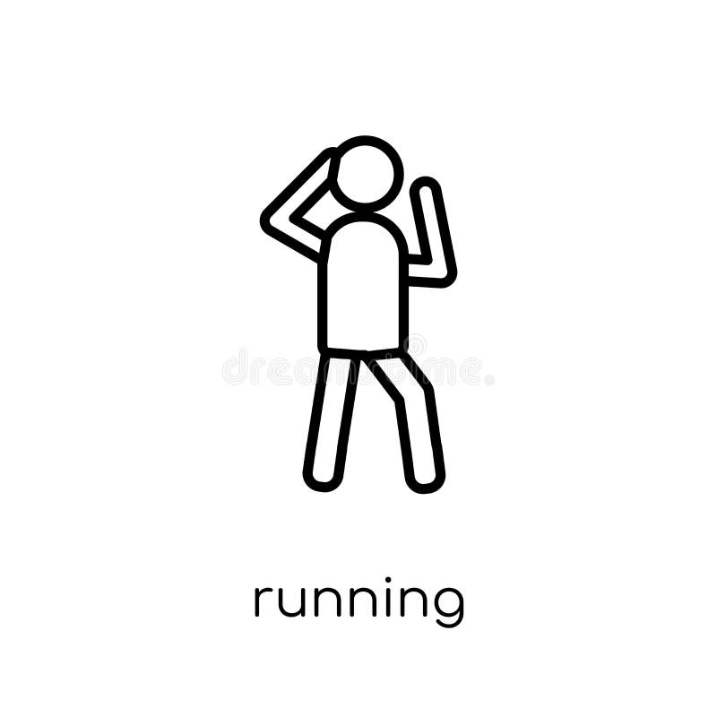 Running Icon. Trendy Modern Flat Linear Vector Running Icon on W Stock ...