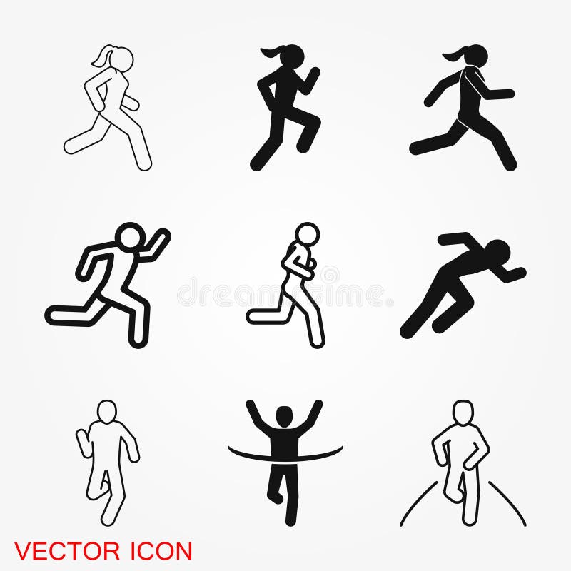 Running Icon Vector Sign Symbol for Design Stock Vector - Illustration ...