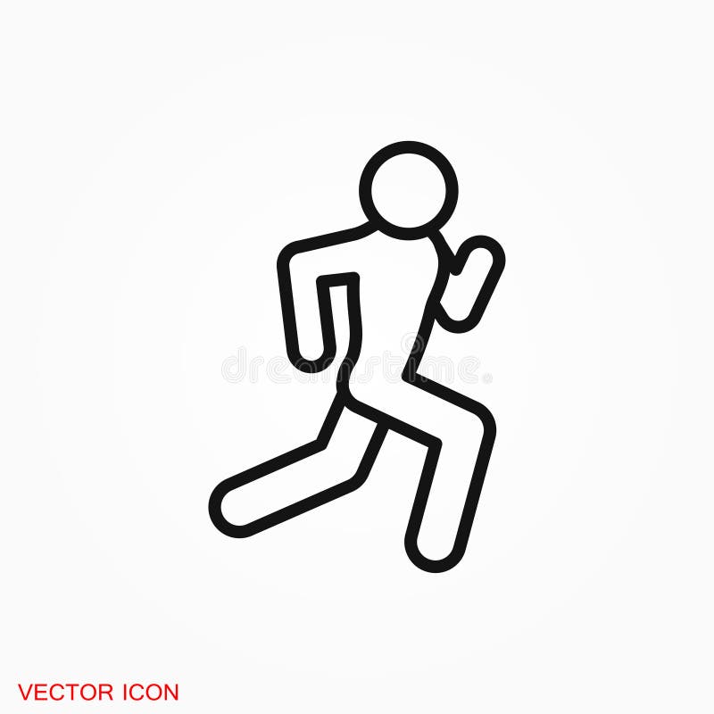 Running Icon Vector Sign Symbol for Design Stock Illustration ...
