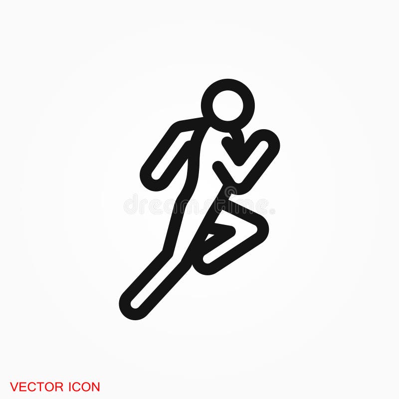Running Icon Vector Sign Symbol for Design Stock Illustration ...