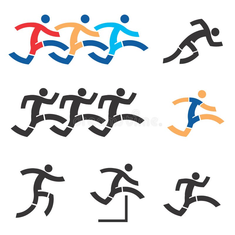 Running Man Icons stock vector. Illustration of black - 65177974