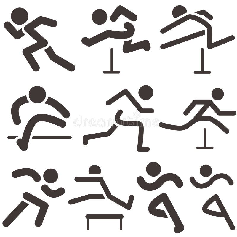 Running icons stock vector. Illustration of actions, muscular - 47708008