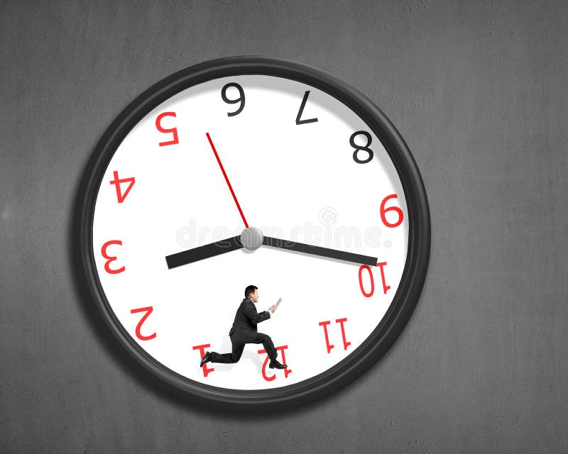 Running Inside Rolling Clock Stock Image - Image of metaphor, concrete ...