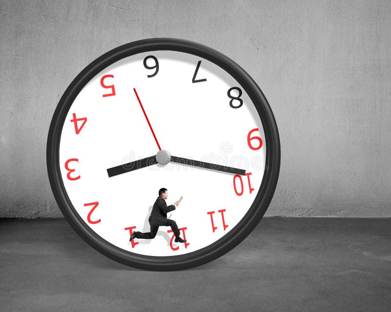 Running Inside Rolling Clock Stock Image - Image of metaphor, concrete ...