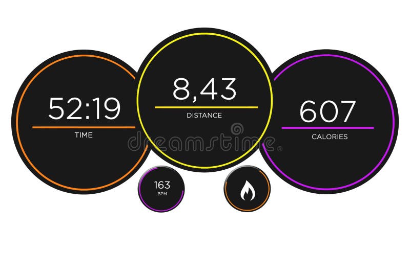 Running Interface on a Sport Smartwatch with Data Informations Stock ...