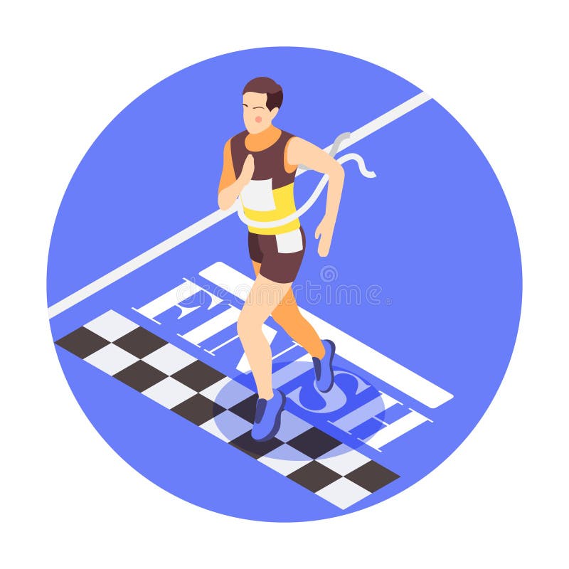 Running Isometric Composition Stock Vector - Illustration of running ...