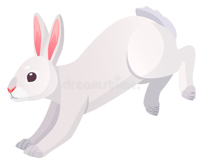 Running Jackrabbit. Cheerful Jumping Hare Cartoon Character Stock ...