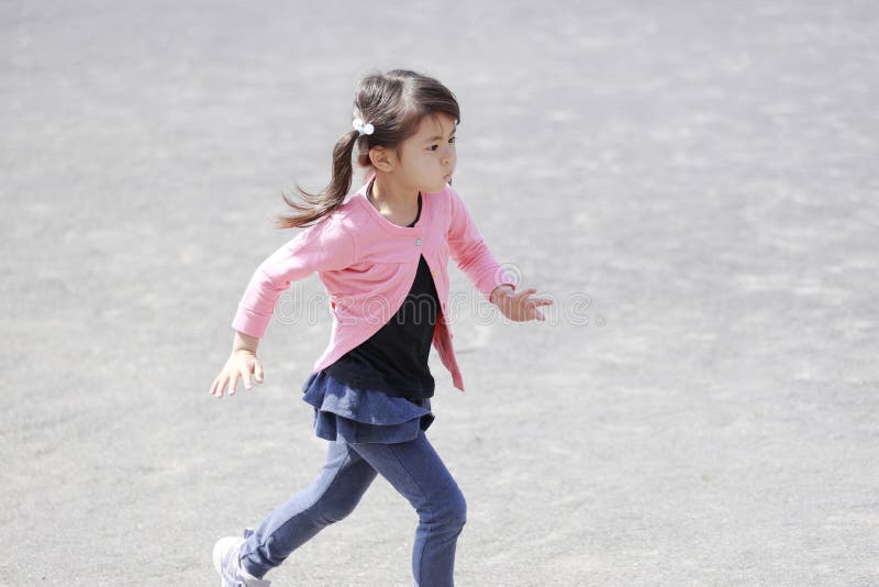 Running Japanese girl stock image. Image of blue, clear - 181918177
