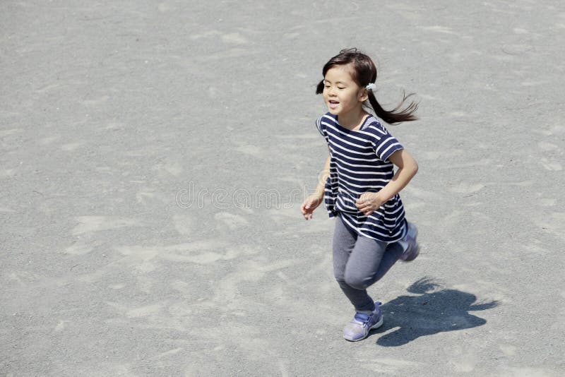 Running Japanese girl stock image. Image of blue, clear - 181918177