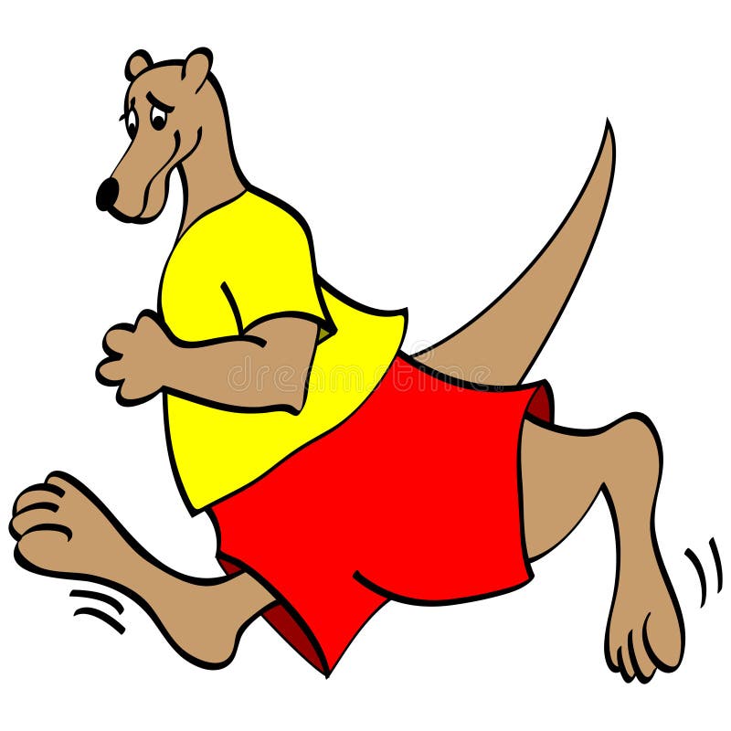 Running Kangaroo stock vector. Illustration of drawing - 12080905