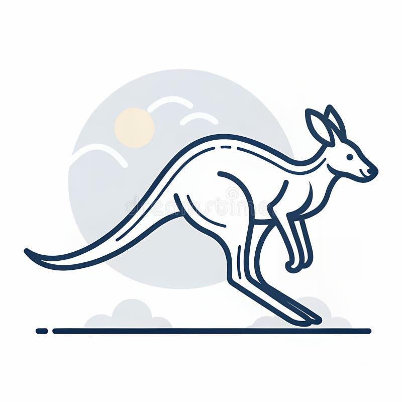Running Kangaroo Illustration Outline Stock Illustration - Illustration ...