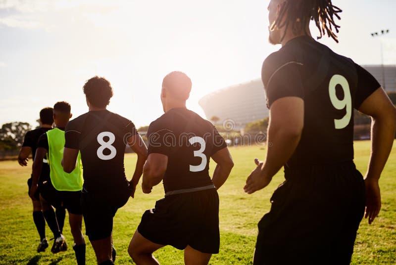 Keeping National Pride. a Diverse Group of Sportsmen Standing Together ...