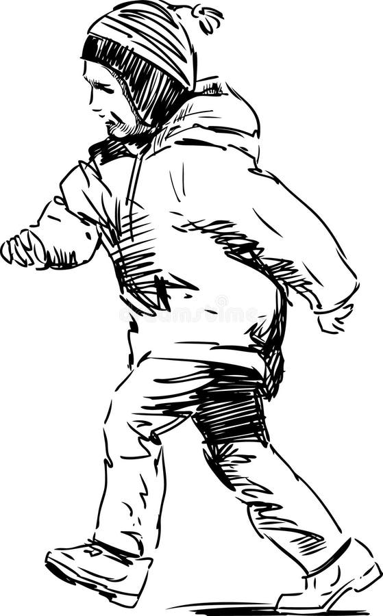 Running kid stock vector. Illustration of childhood, outdoor - 31015396