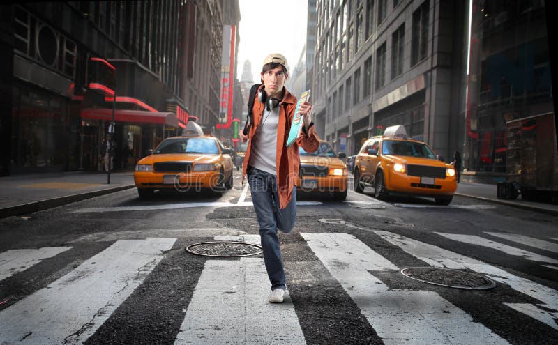 Running late stock image. Image of teen, street, fast - 13259083