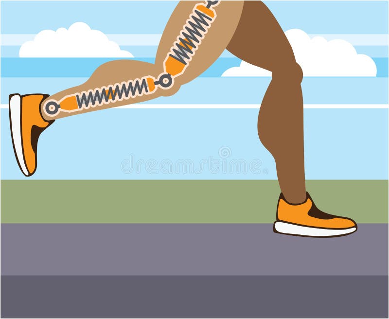 Running Legs Coils Springs Shock Absorbers Stock Vector - Illustration ...
