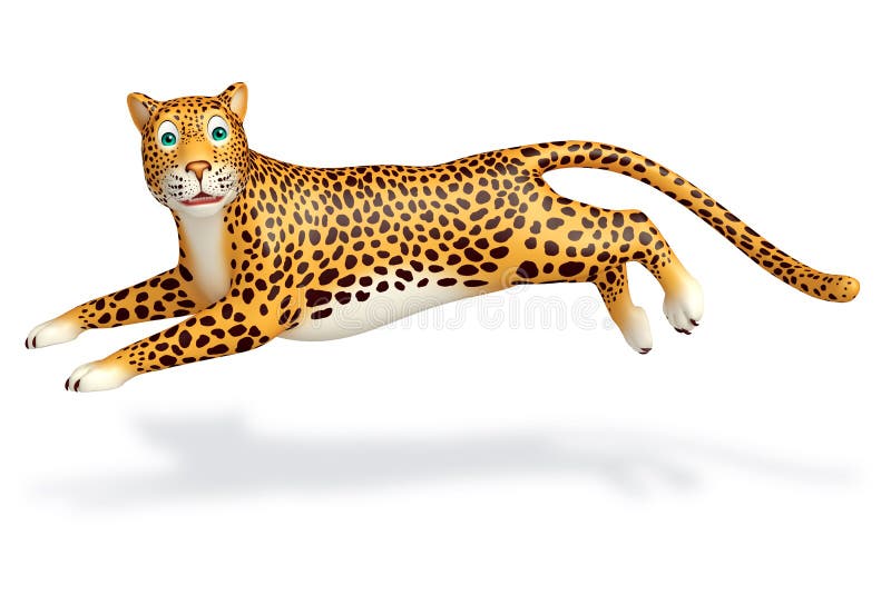 Running Leopard Cartoon Character Stock Illustration - Illustration of ...