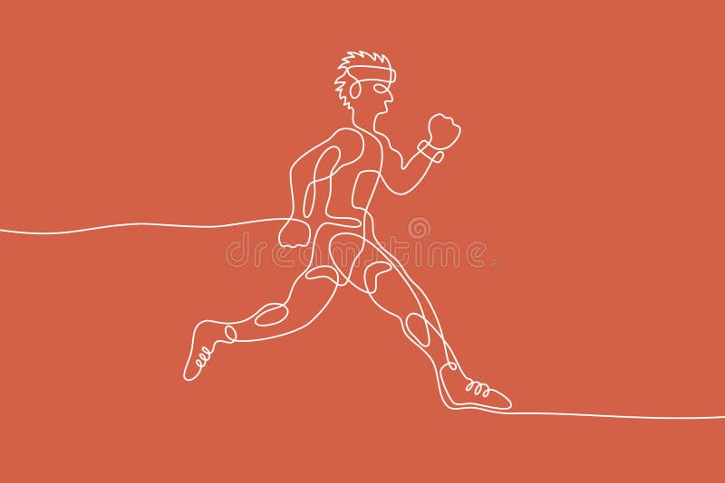 Running. Linear Line Graphic. Stock Vector - Illustration of leisure ...