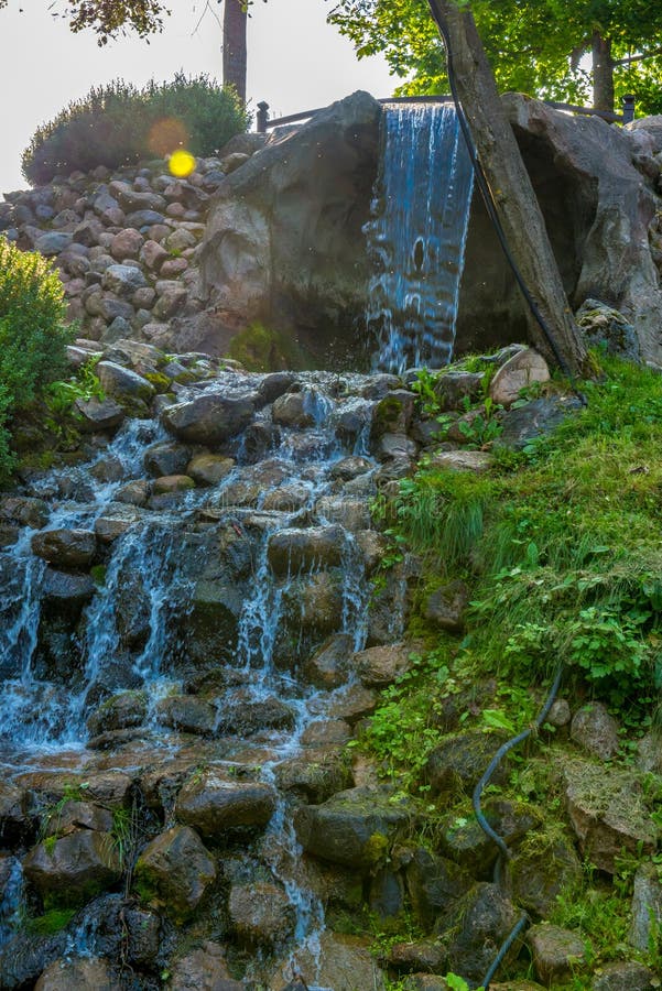 Running Little Waterfall Over Stones Stock Photo - Image of little ...