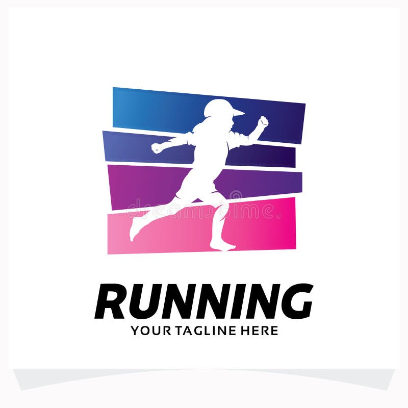 Running Logo Design Template Stock Vector - Illustration of logotype ...