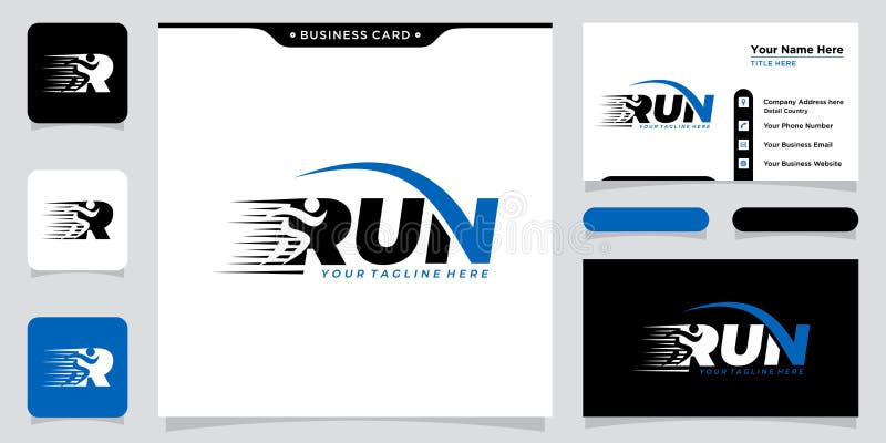 Running Logo, Jogging and Marathon Logo Template Design Stock Vector ...