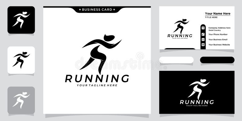 Running Logo, Jogging and Marathon Logo Template Design Stock Vector ...