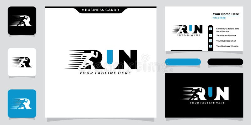 Running Logo, Jogging and Marathon Logo Template Design Stock Vector ...