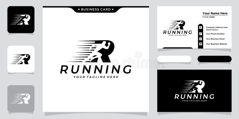 Running Logo, Jogging and Marathon Logo Template Design Stock Vector ...