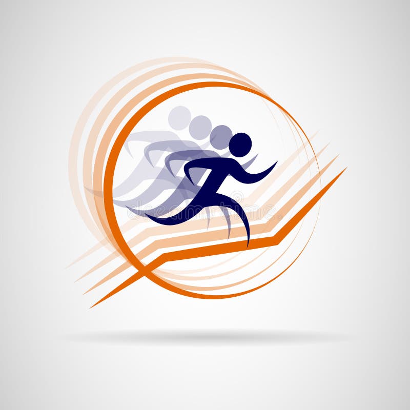 Man Running Fast with Trail Logo Stock Vector - Illustration of athlete ...