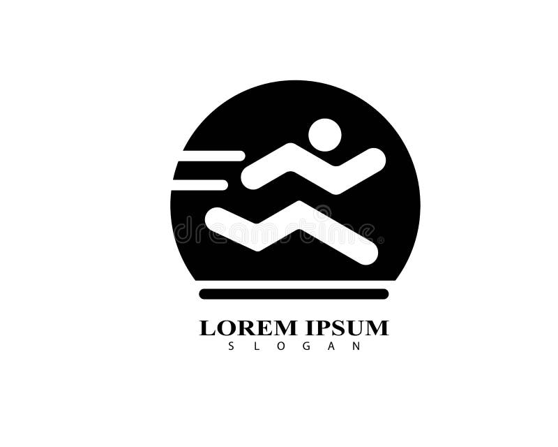 Running Logo Vector Icon Template Isolated Silhouette. Stock Vector ...