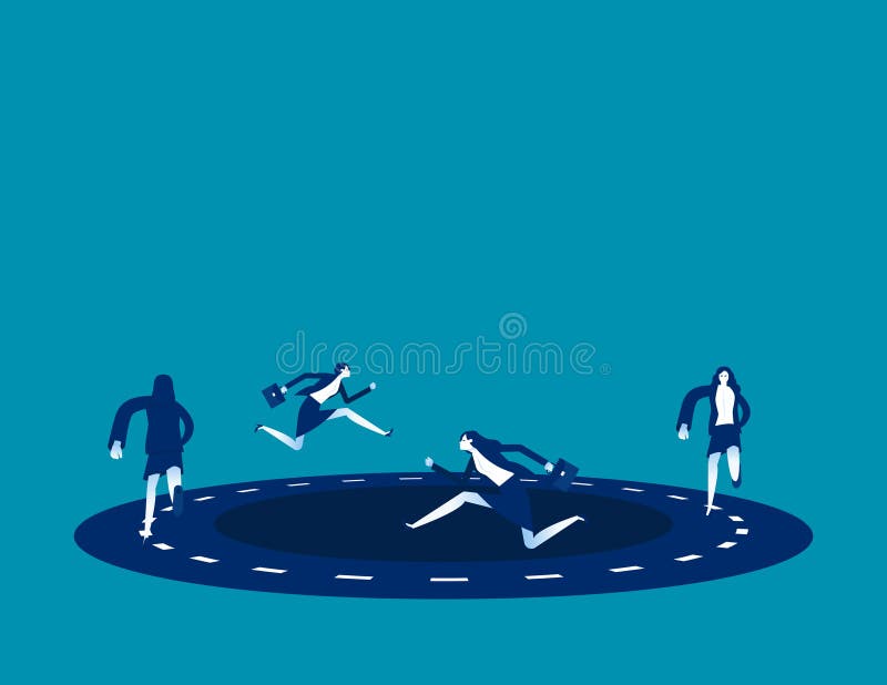 Running on a Looping Dead End Road . BUsiness Dead End Vector ...