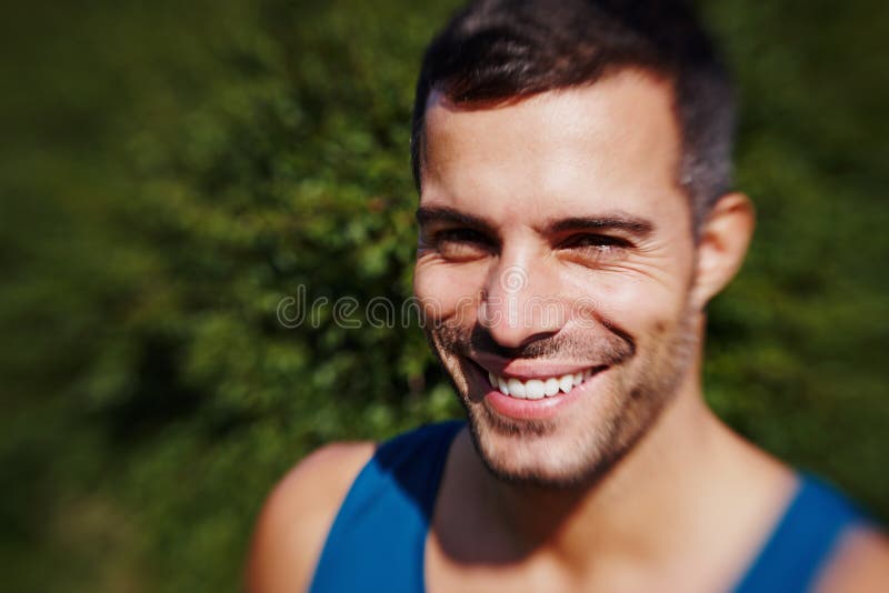Running Makes Me Happy. a Handsome Young Man Looking Happy while ...