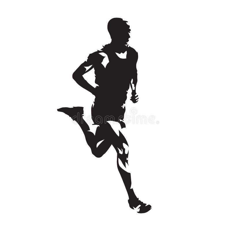 Running Man, Abstract Vector Silhouette Stock Vector - Illustration of ...