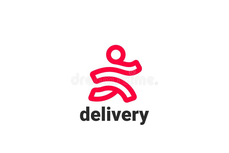 Running Man Abstract Logo Delivery Vector Design Template Linear ...