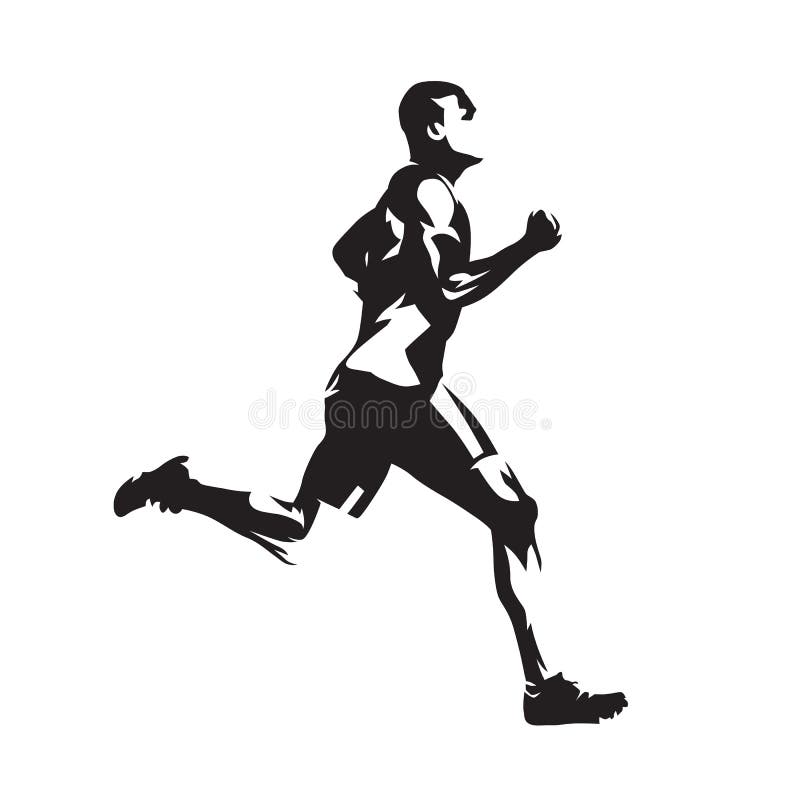 Running Man, Abstract Vector Silhouette. Side View Stock Vector ... Running Man, Abstract Vector Silhouette. Side View Stock Vector ...