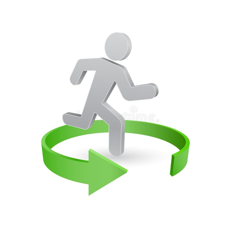 Running Man with Arrow Icon Stock Vector - Illustration of concept ...