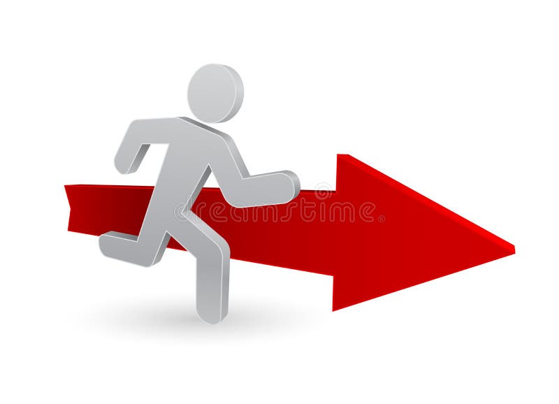 Running Man with Arrow 3d Icon Stock Vector - Illustration of running ...