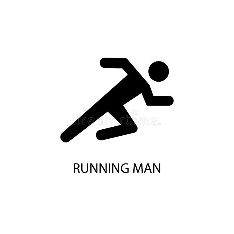 Running Man Black Sign Icon. Vector Illustration Eps 10 Stock ...