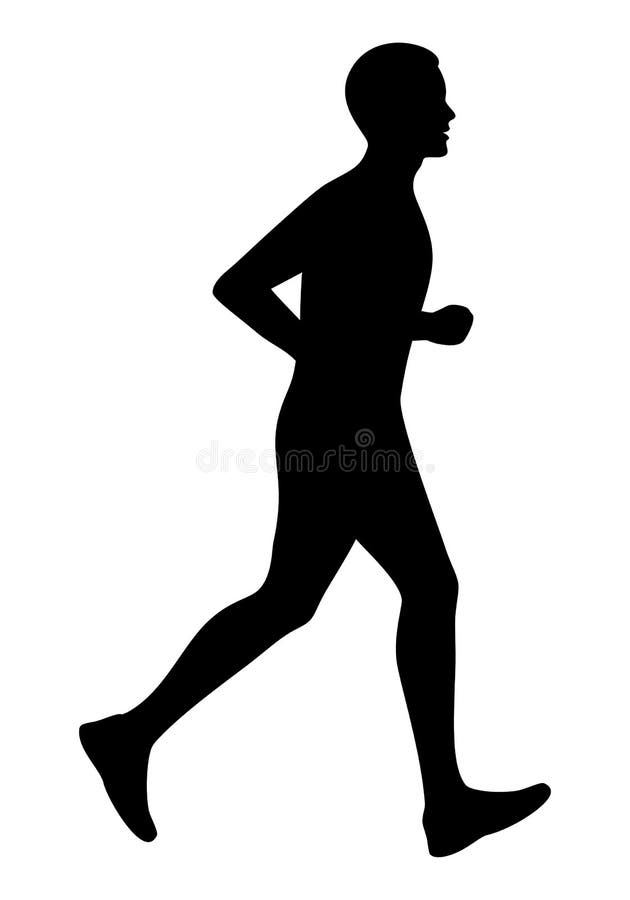 Running Man Black Silhouette Isolated Vector Illustration. Stock Vector ...