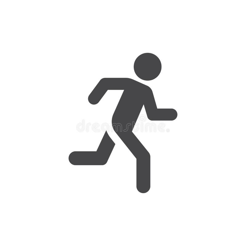 Running Man Black Vector Icon Stock Vector - Illustration of exit ...