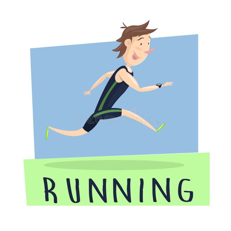 Running Man. cartoon image stock vector. Illustration of cartoon - 76894177
