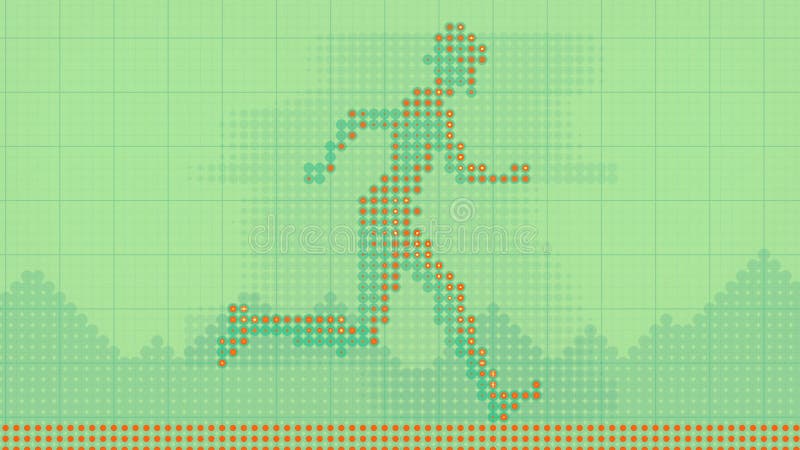 Running Man Colored Dot Pattern Design Silhouette. 3d Render Loop ...