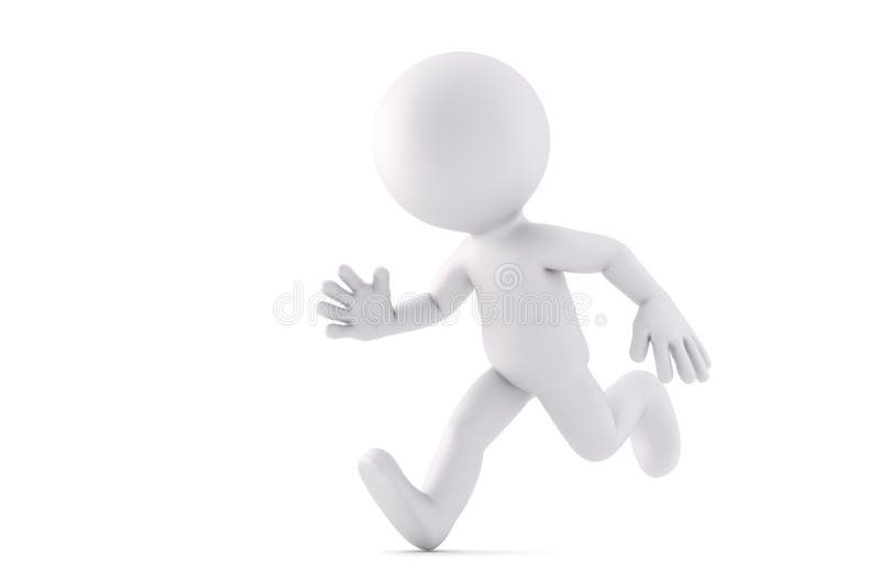 Running Man. 3D Illustration Stock Illustration - Illustration of ...