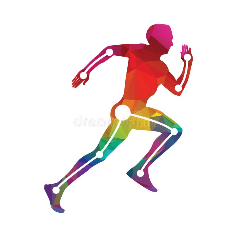 Running Man Designed Using Polygonal Style Graphic Vector. Human Body ...