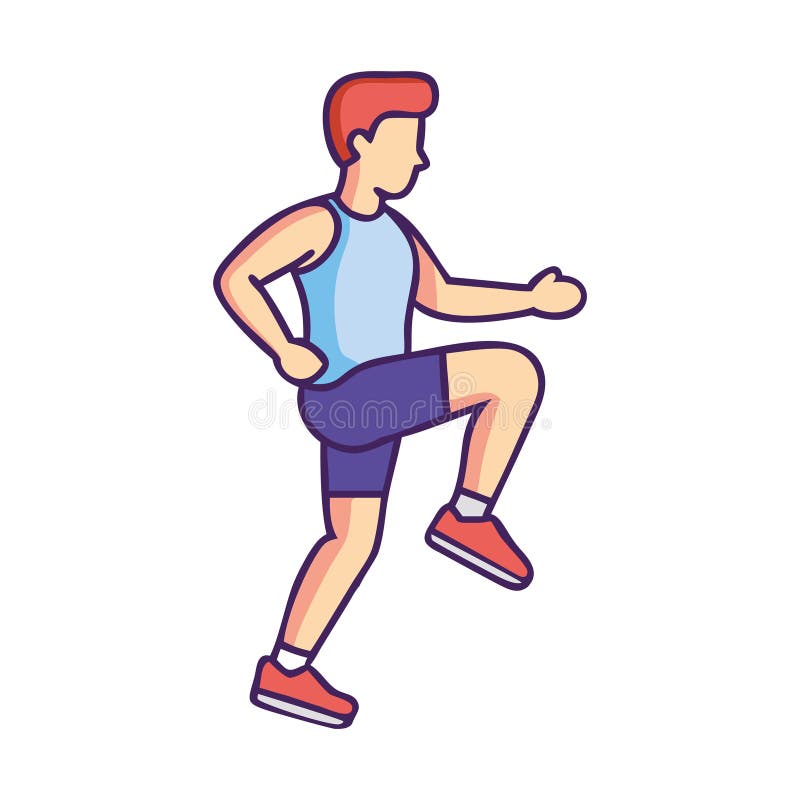 Running Man Doing Step Exercise Stock Vector - Illustration of training ...