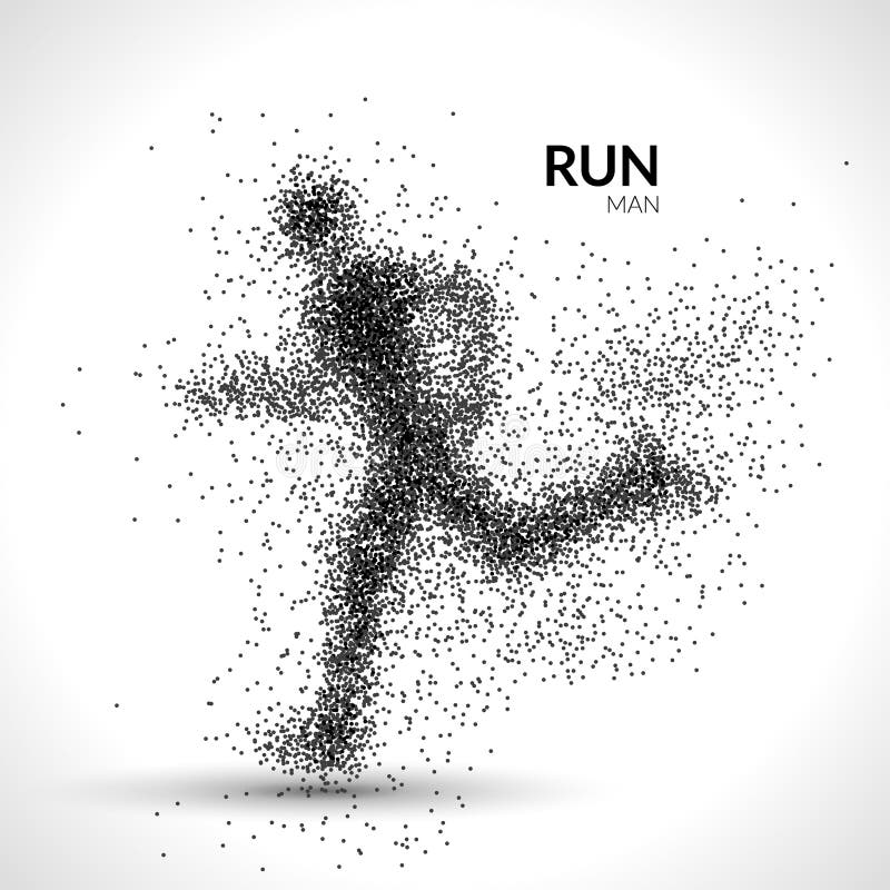Running Man Dots Vector Illustration. Sport Modern Pointilism ...