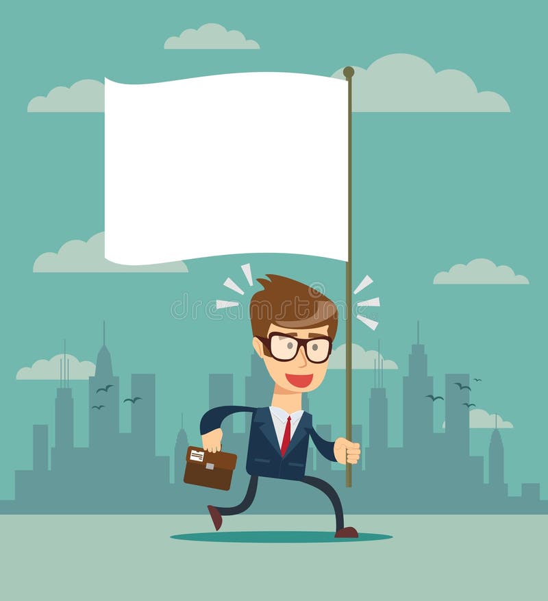 Running man with flag stock vector. Illustration of flag - 100120568