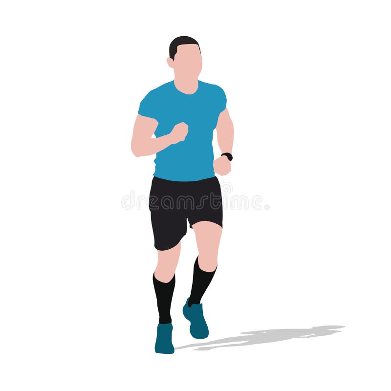 Running Man, Flat Design. Abstract Runner Stock Vector - Illustration ...
